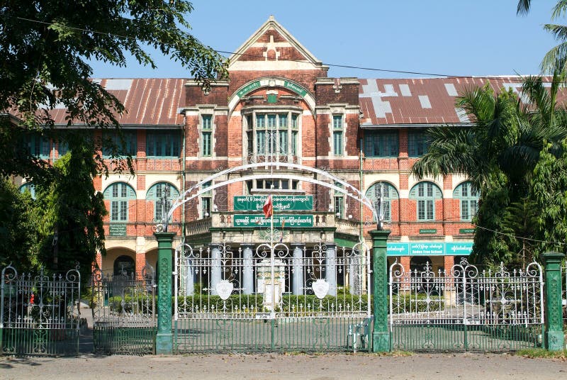 Yangon (Rangoon) Building from British Imperial Time Stock Photo ...