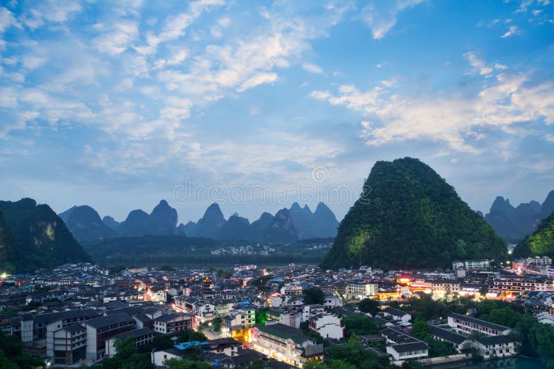 Yangshuo stock image. Image of blue, mountain, famous - 31932199