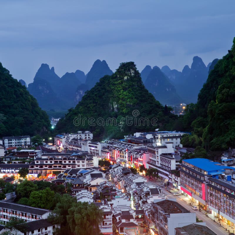 Yangshuo stock image. Image of asia, chinese, blue, mountain - 31932497