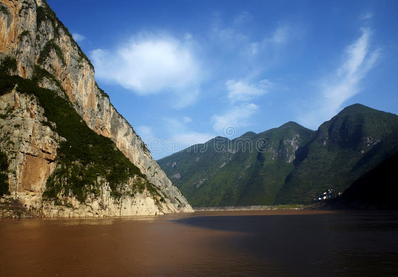 Yangtze-Fluss Three Gorges Der Landschaft Stockbild - Bild von ...