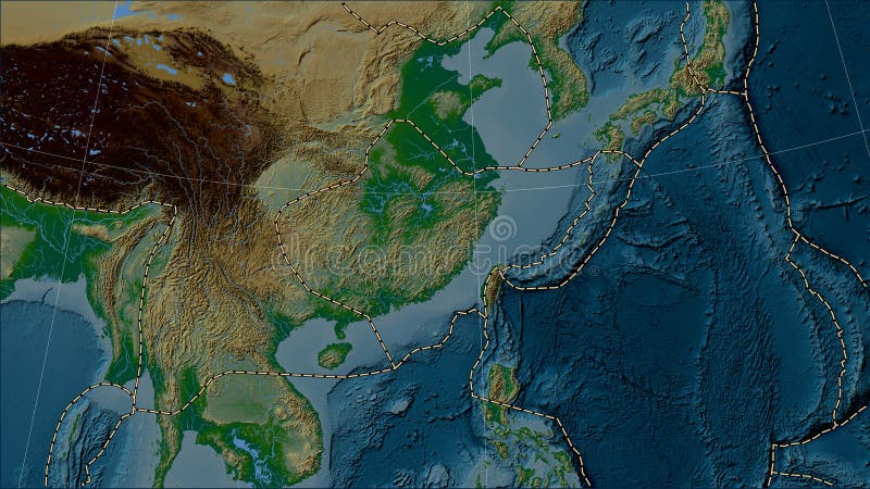 Yangtze Plate - Neighborhoods. Fahey. Topografic Stock Illustration ...