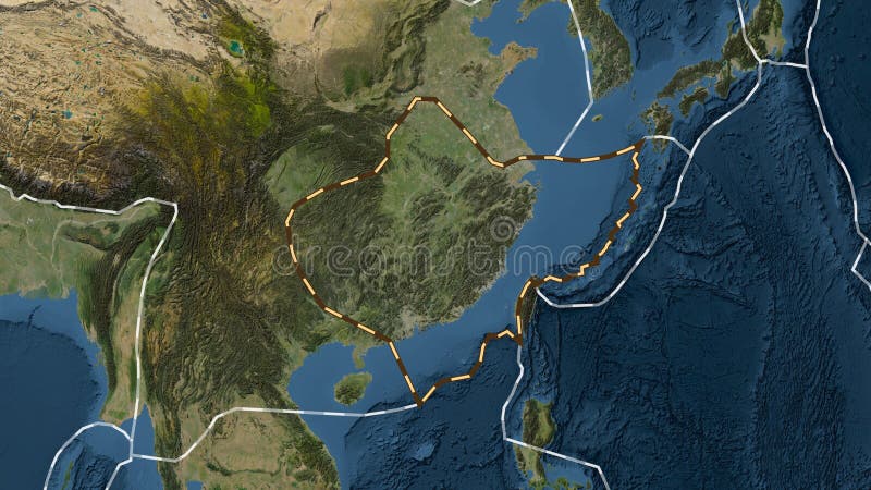 Yangtze Plate - Boundaries. Wiki Map Stock Illustration - Illustration ...