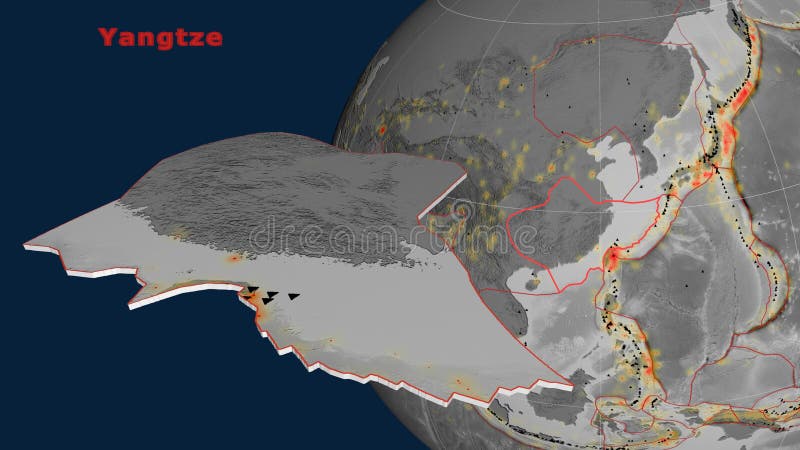 Yangtze Plate Described and Presented - Grayscale Stock Illustration ...