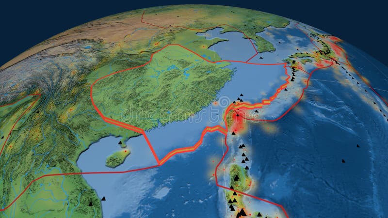 Yangtze Plate Extruded - Natural Earth Stock Illustration ...