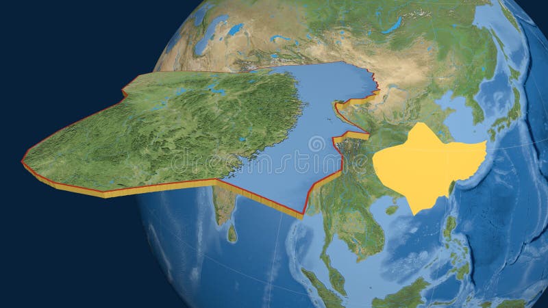 Yangtze Plate Presented - Satellite Stock Illustration - Illustration ...