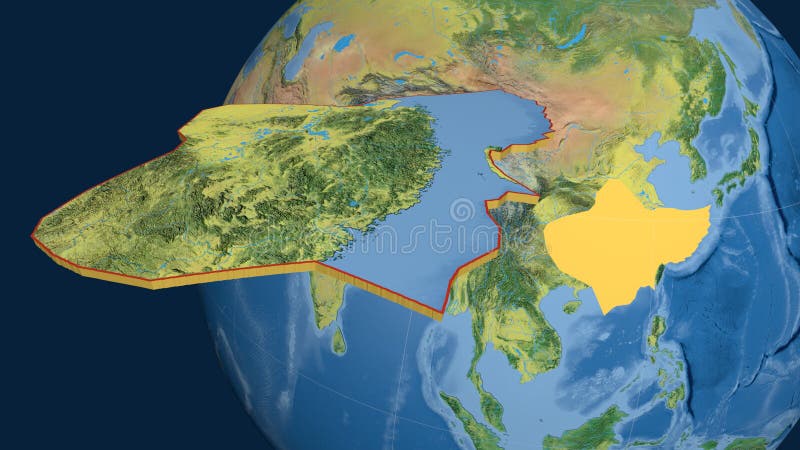 Yangtze Plate Presented - Topographic Stock Illustration - Illustration ...