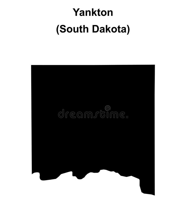 Yankton outline map stock vector. Illustration of dakota - 361760149