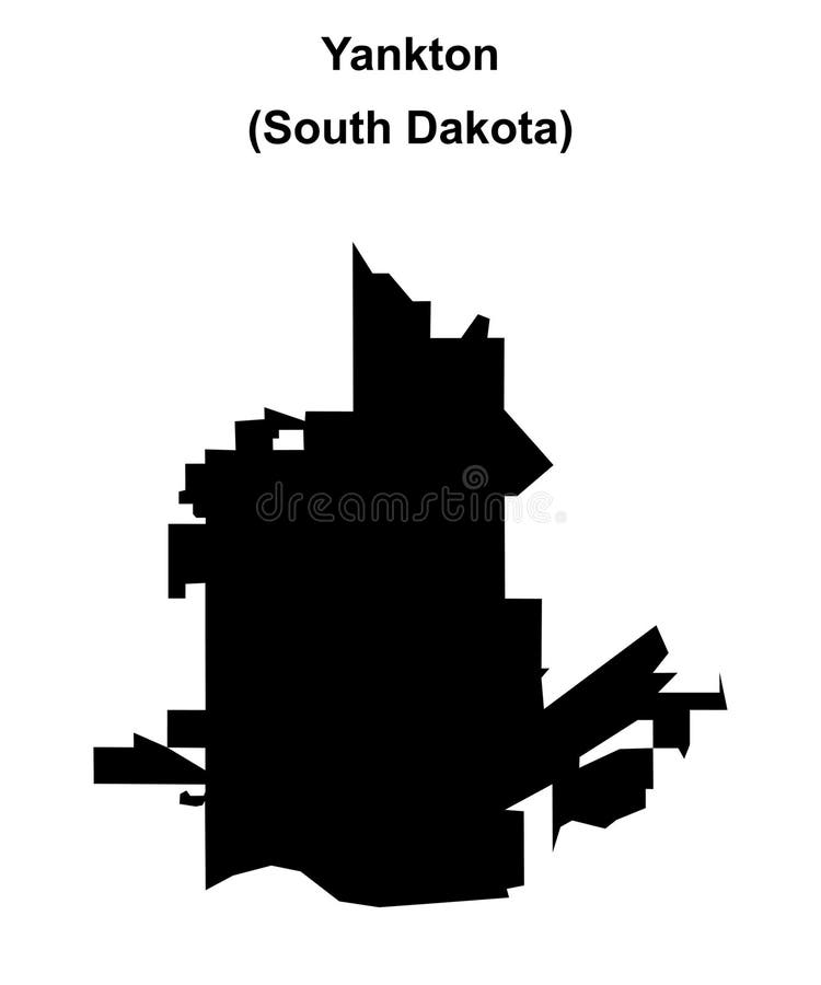 Yankton outline map stock vector. Illustration of isolated - 357535338