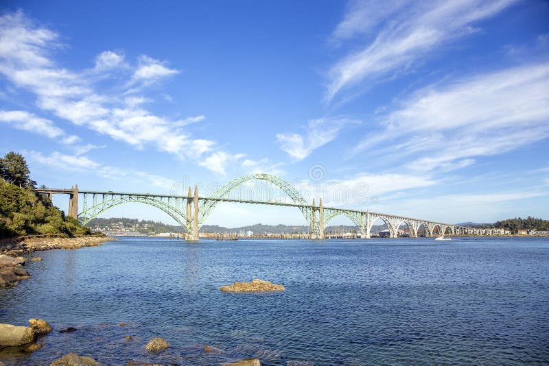 Yaquina Bay Bridge stock photo. Image of arch, harbor - 78958414