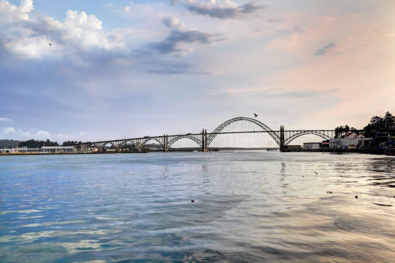 The Yaquina Bay Bridge, Oregon Stock Photo - Image of coastline ...