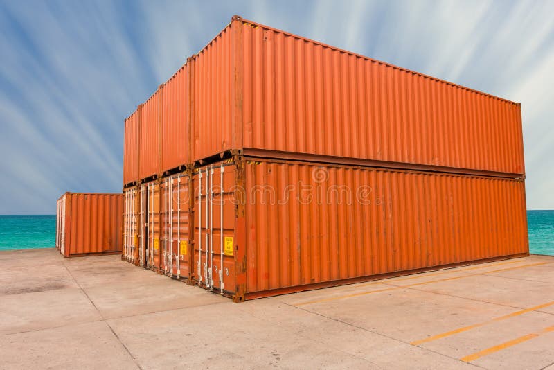 Yard of Cargo Container Shipping. Stock Photo - Image of manufacturing ...