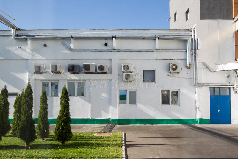 The yard of a factory stock photo. Image of beauty, modern - 178681604