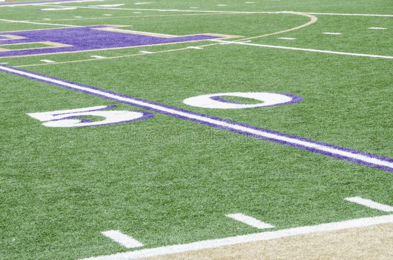 50 Yard Line on a Football Field Stock Photo - Image of battle, game ...