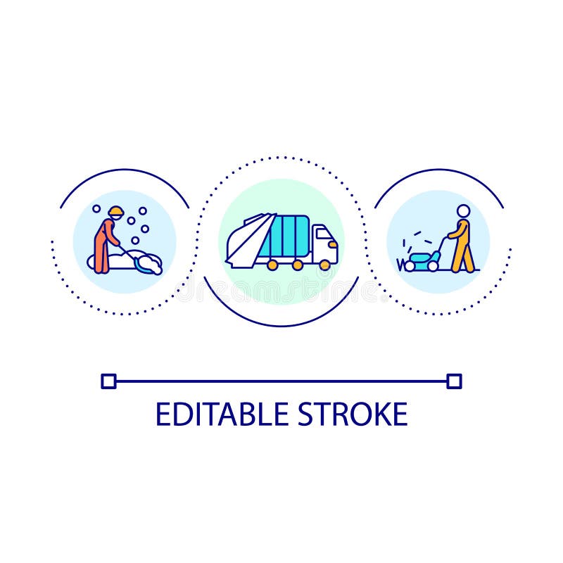 Yard Maintenance and Cleaning Loop Concept Icon Stock Vector ...