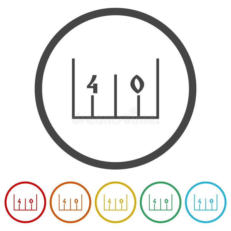 Yard Marking Icon. Set Icons in Color Circle Buttons Stock Illustration ...