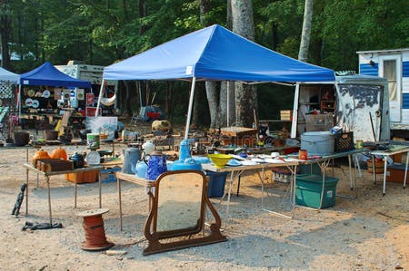 Yard Sale stock photo. Image of pans, garage, pots, trade - 1120004