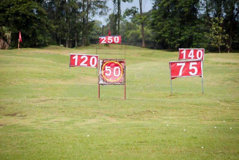 Yard Signs in Driving Range Stock Image - Image of fifty, golf: 23879171