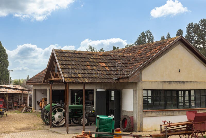 Yard of a Tractor Repair Shop Stock Image - Image of industry, land ...