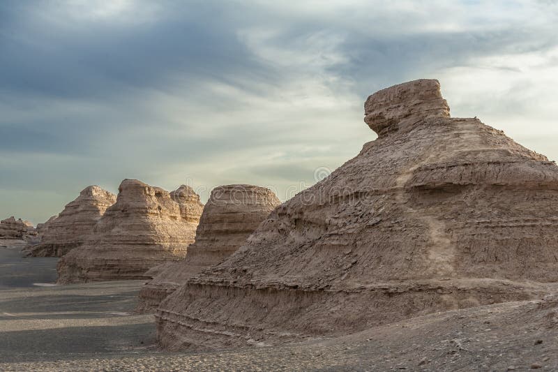Yardang Landform in Dunhuang Stock Image - Image of isolated, landscape ...