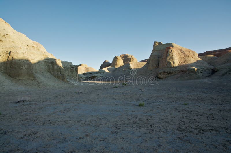Yardangs in the Karamay stock image. Image of terrain - 55841377