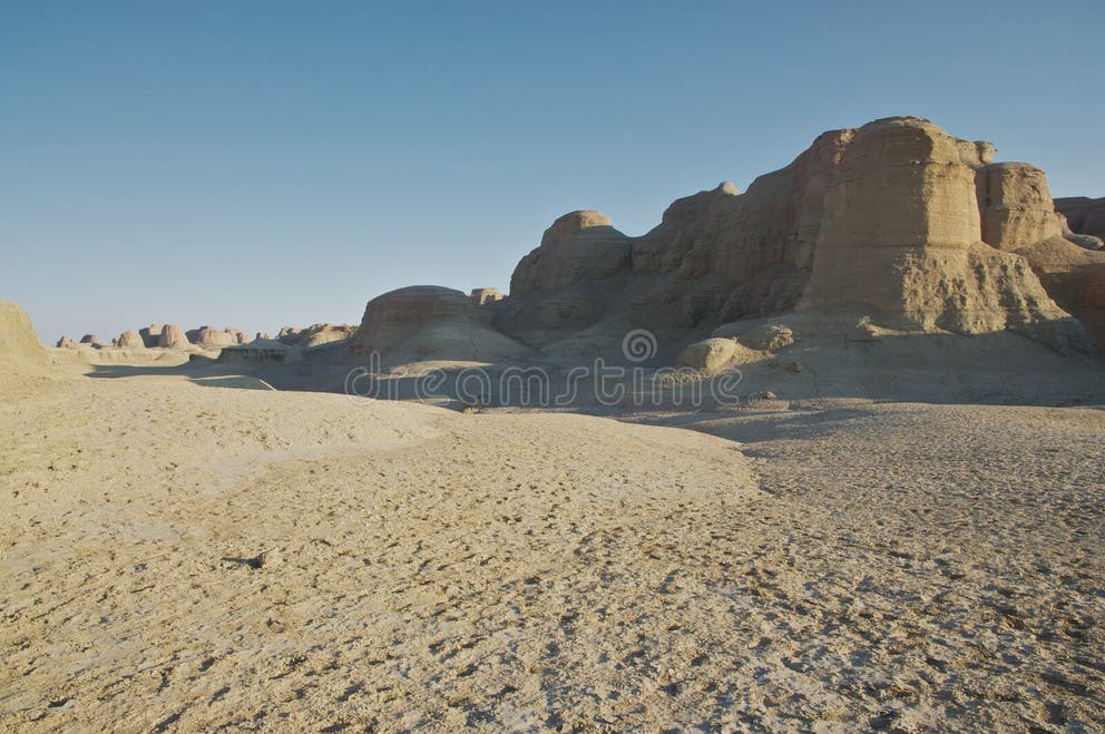 Yardangs in the Karamay stock image. Image of escarpment - 55841379