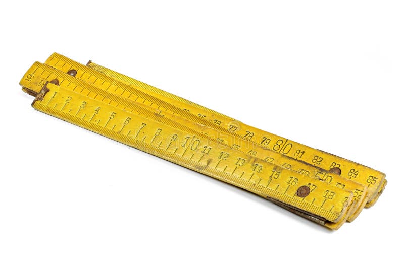 Yellow Folding Measuring Stick Stock Photo - Image of stick, serrated ...