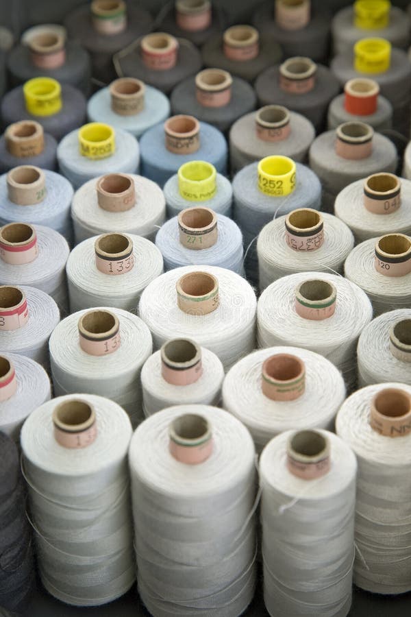 Yarn Bunch of Thread Spools in Tailor Studio Stock Photo - Image of ...