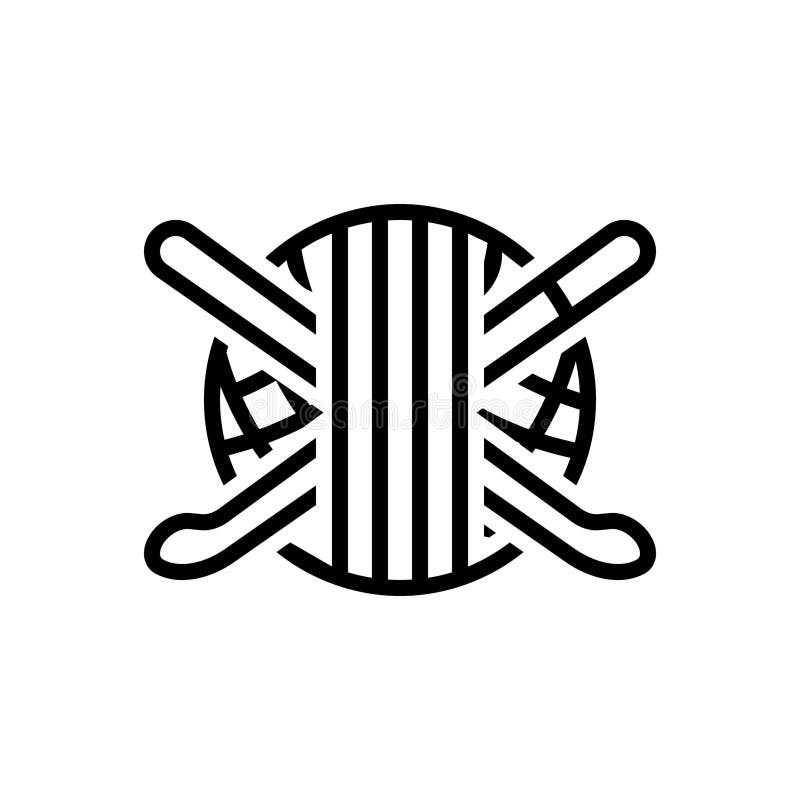 Black Line Icon for Yarn Ball, Yarn and Knit Stock Vector ...