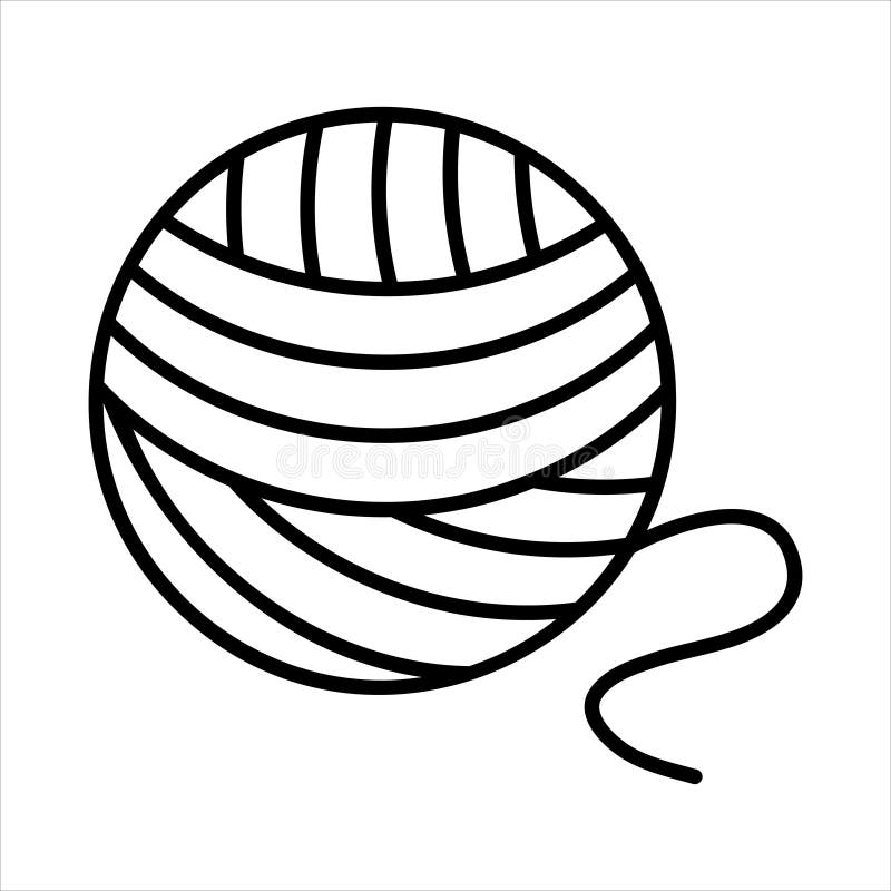 Yarn Ball for Knitting with Loose Thread Icon Stock Vector ...