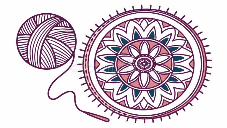 Yarn Ball Mandala, Knitting Pattern, and Craft Design Vector Design ...