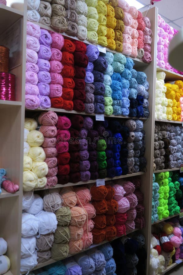 Yarn Balls in the Shop Window Stock Photo - Image of home, merchandise ...