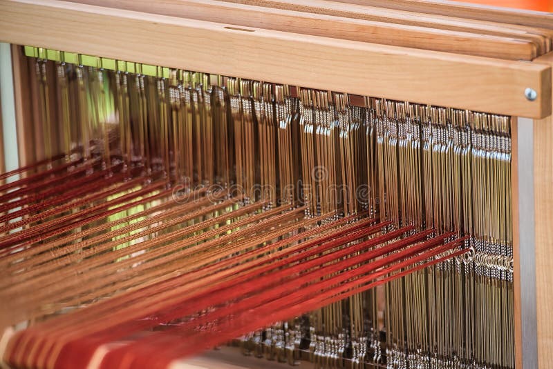 Yarn Being Made into Cloth on a Loom. Stock Photo - Image of weaver ...