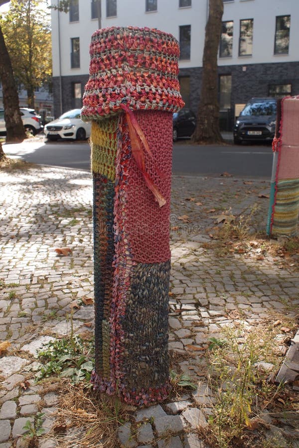 Yarn bombing stock photo. Image of crochet, crocheted - 99682874