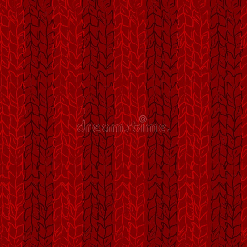 Yarn Knitted Pattern Red Color Stock Vector - Illustration of material ...