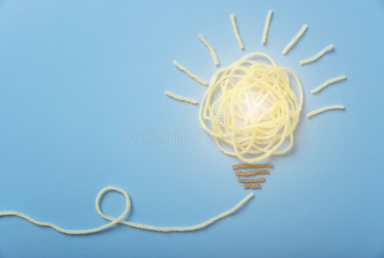 Yarn Light Bulb, Concept of New Ideas with Innovation Stock Photo ...