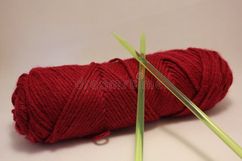 Yarn with Plastic Knitting Needles Stock Photo - Image of plastic ...