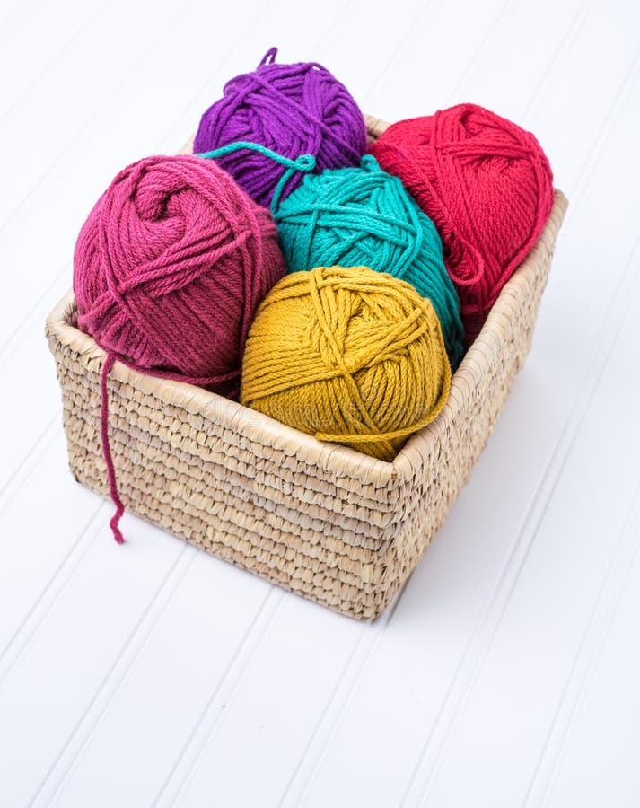 Yarn Basket stock image. Image of basket, homemade, knitting - 25986055
