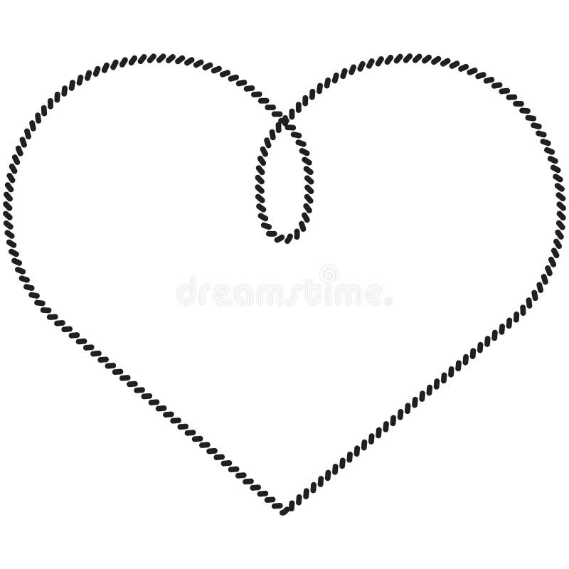 Yarn or Rope Heart As Border of Frame in Marine Illustration Stock ...