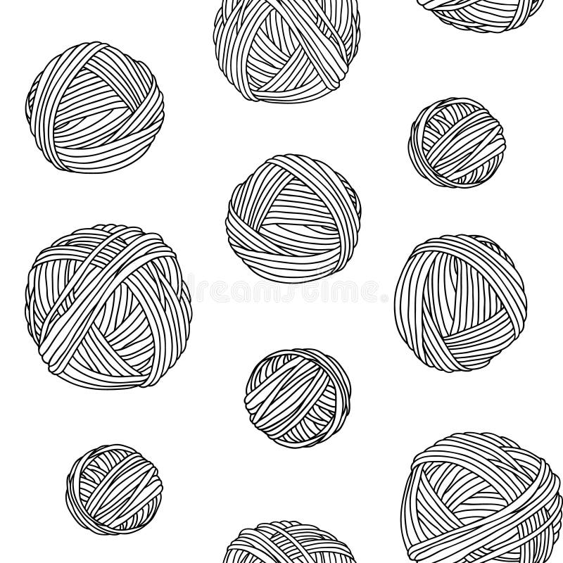 Yarn Skeins, Seamless Background. Stock Vector - Illustration of ...