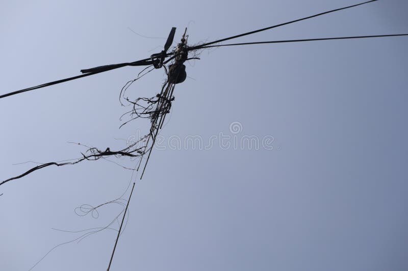 Yarn Stuck To the Cable in the Afternoon Editorial Photography - Image ...