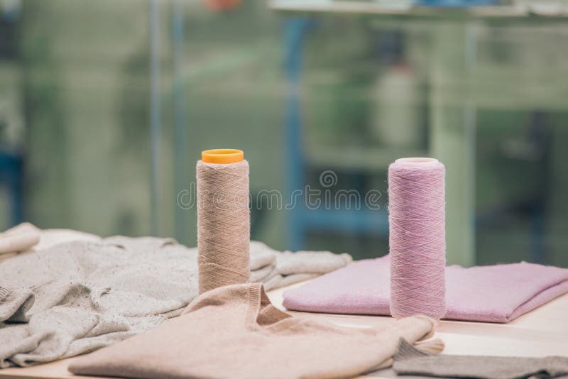 Yarn Table in Garment Factory Stock Image - Image of colorful, cotton ...