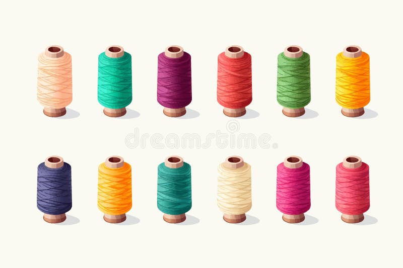 Yarn Thread Reel Isolated Vector Style Illustration Stock Vector ...