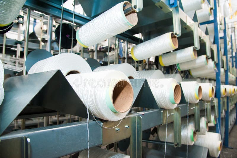 Yarn Thread Running in the Machine Stock Photo - Image of polyester ...