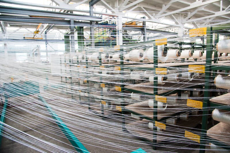 Yarn Thread Running in the Machine Stock Photo - Image of polyester ...