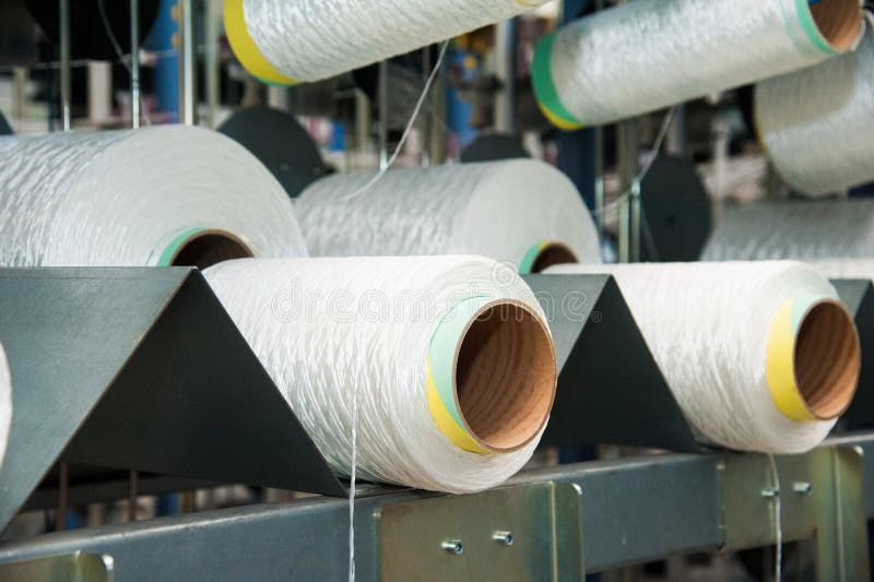 Yarn Thread Running in the Machine Stock Photo - Image of factory ...
