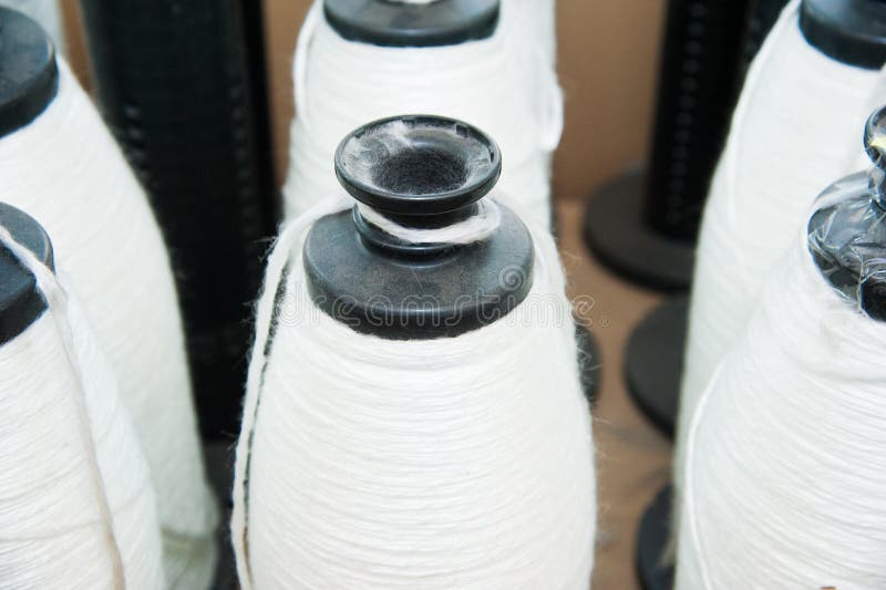 Yarn Thread Running in the Machine Stock Photo - Image of factory ...