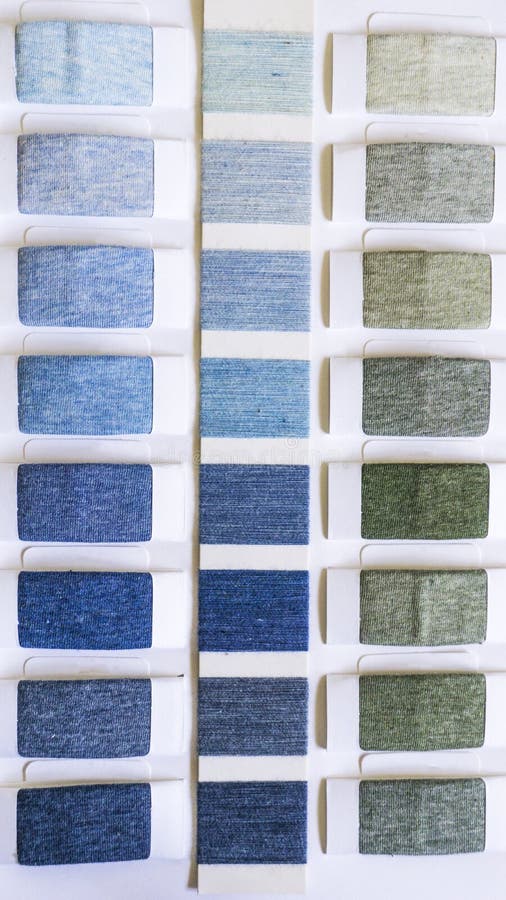 Thread Sample Color Card and Fabric Stock Photo - Image of material ...