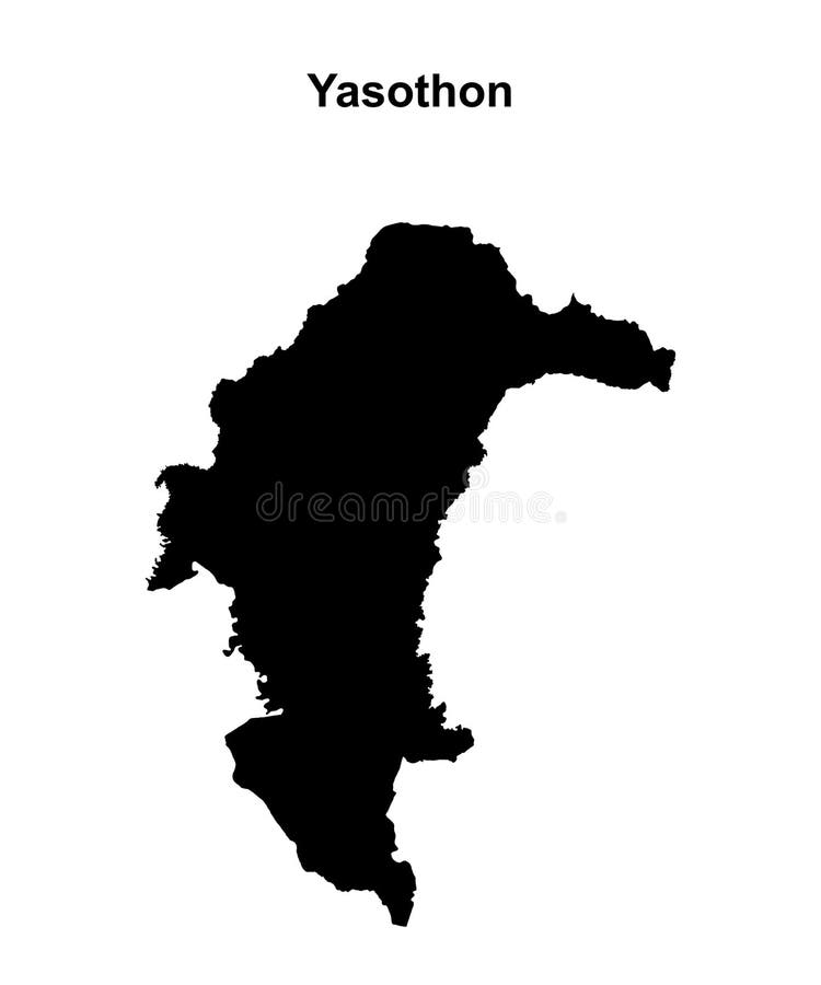 Yasothon outline map stock vector. Illustration of changwat - 360660960