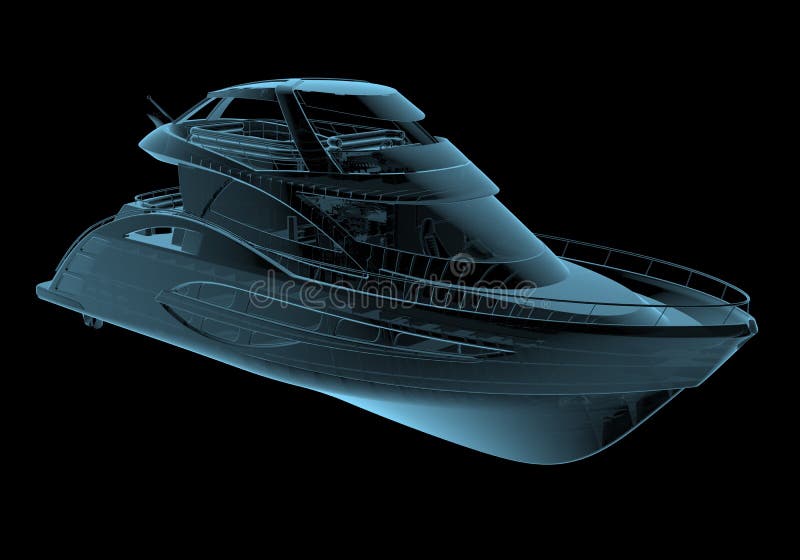 Yate De Lujo Del Motor Yate Blanco Y Negro Grande Moderno De Largo ...