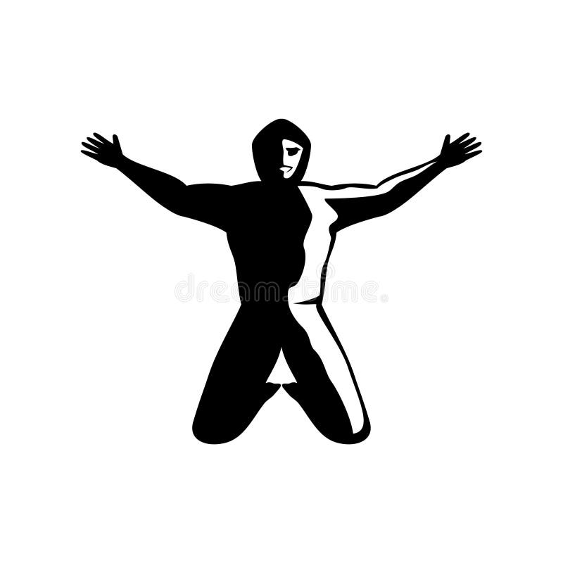 Yatta a Man Arms Stretched Logo Vector Stock Vector - Illustration of ...